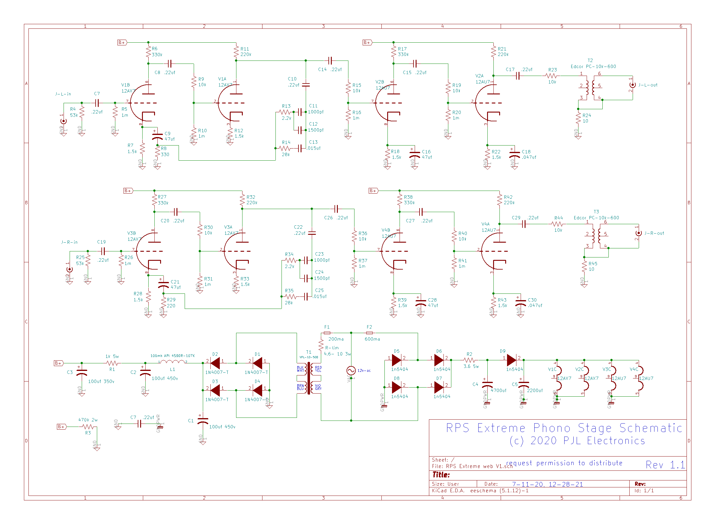 RPS Extreme Phono Stage Schematic – PJL Electronics LLC
